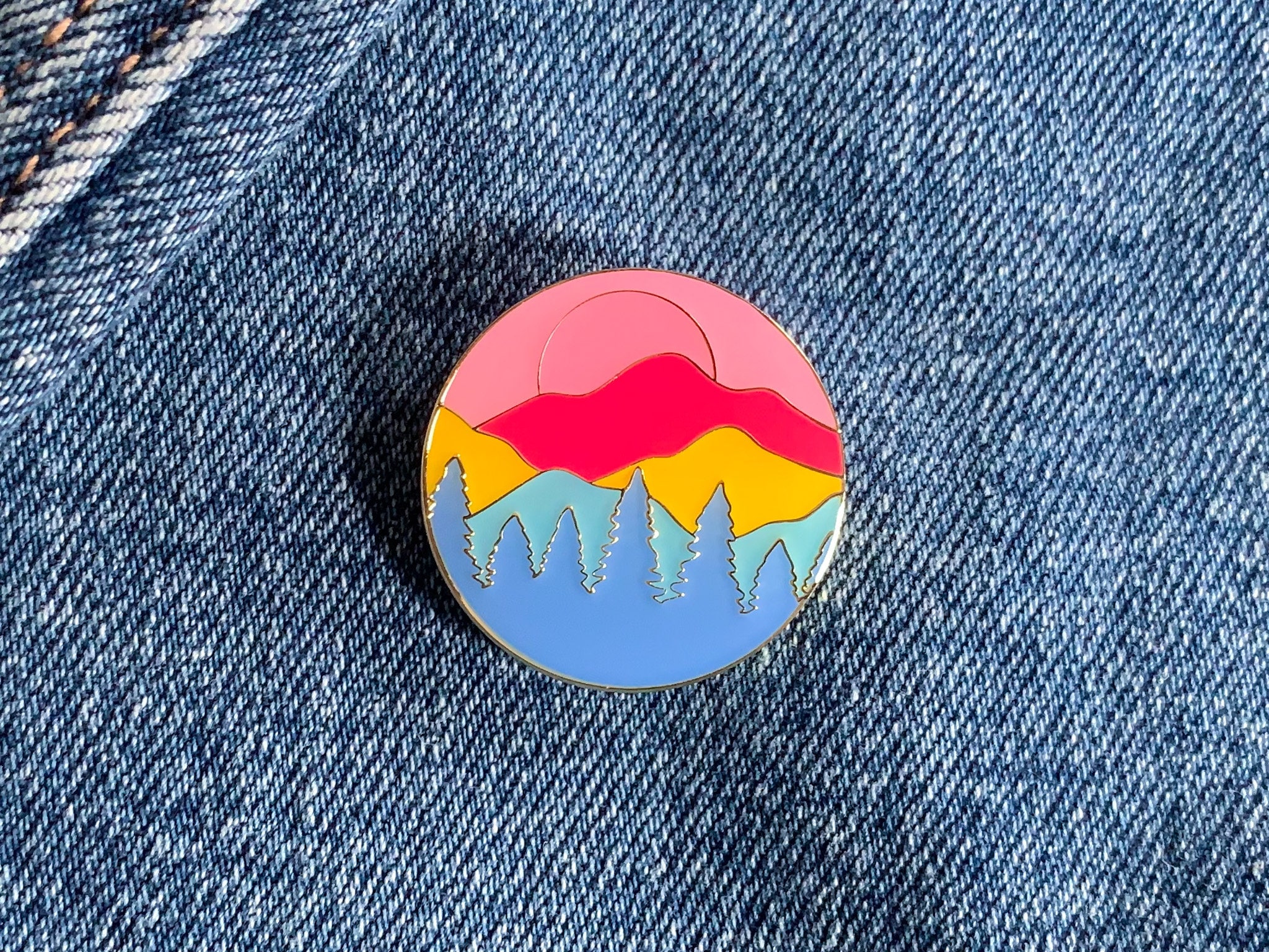 Subtle Pansexual Flag Enamel Pin Mountain Pin Pride Pin Enamel - Etsy
