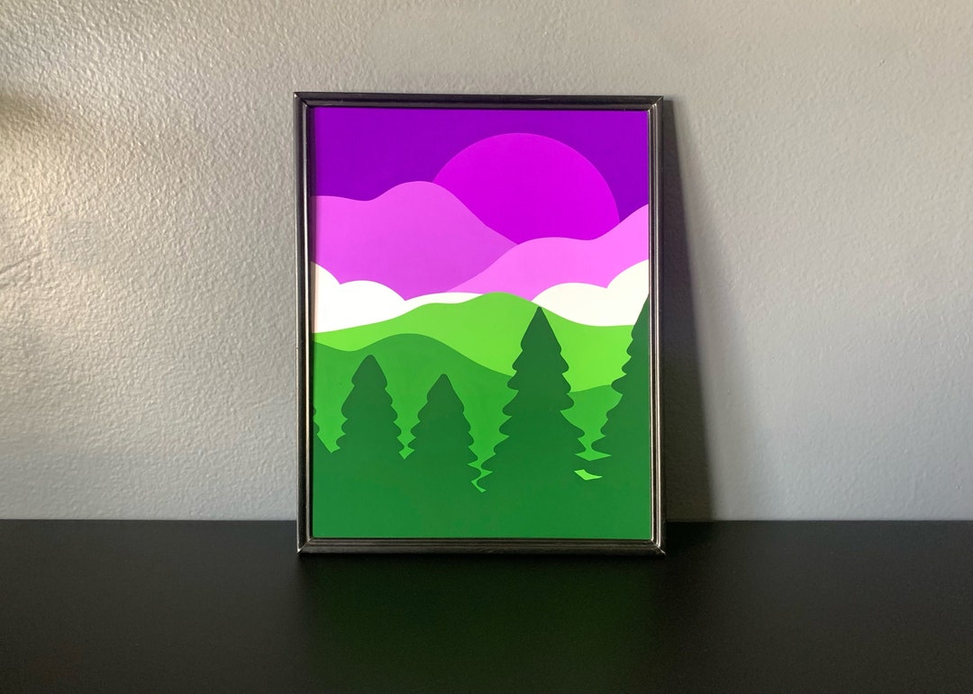 Subtle Genderqueer Flag Poster - 8x10 Poster - Mountain Poster - Etsy