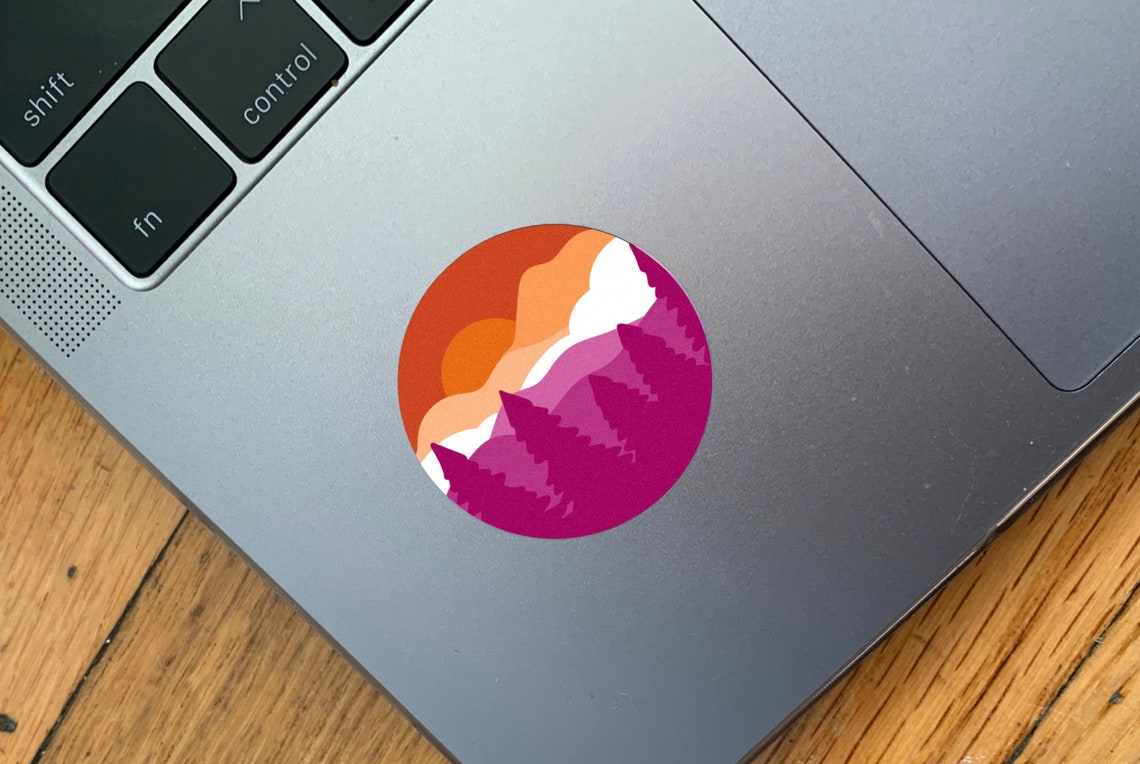 Subtle lesbian flag sticker pride sticker mountain sticker | Etsy