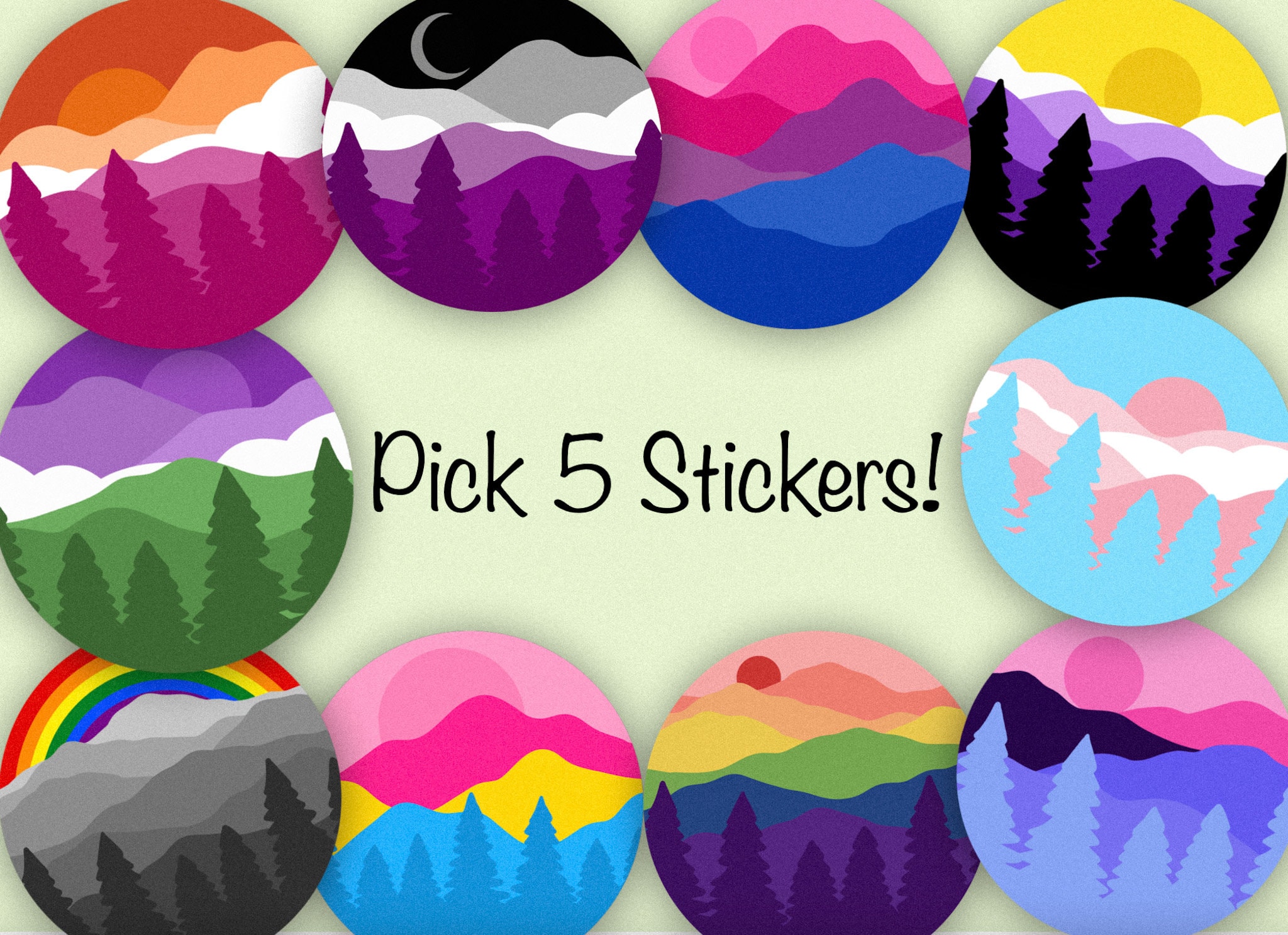 Choose Your Own Sticker Bundle Pride Sticker Pack Subtle - Etsy