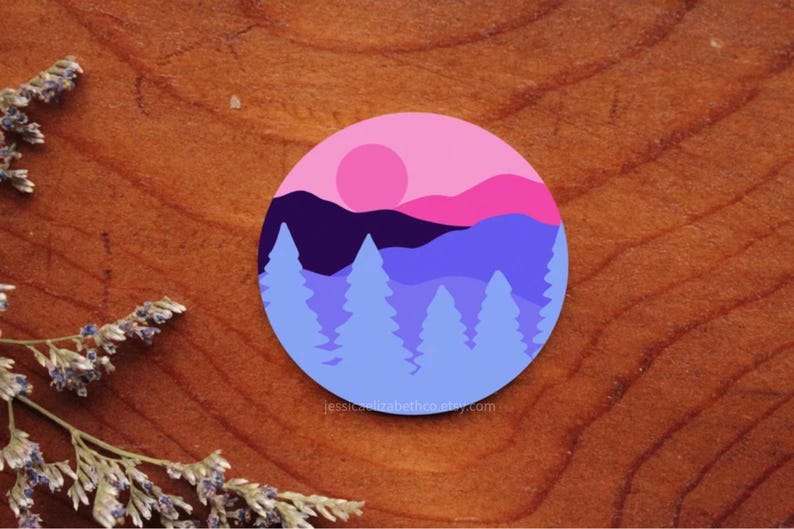 Omnisexual Pride Mountain Sticker: Subtle Omnisexual Flag, Laptop Decal ...