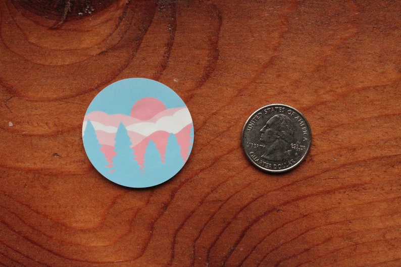 Subtle trans flag sticker pride sticker mountain sticker | Etsy