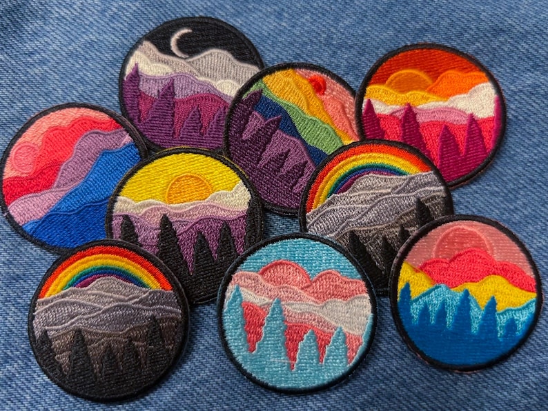 Asexual Pride Patch: Subtle LGBTQ+ Embroidered Mountain Scene Iron-on ...