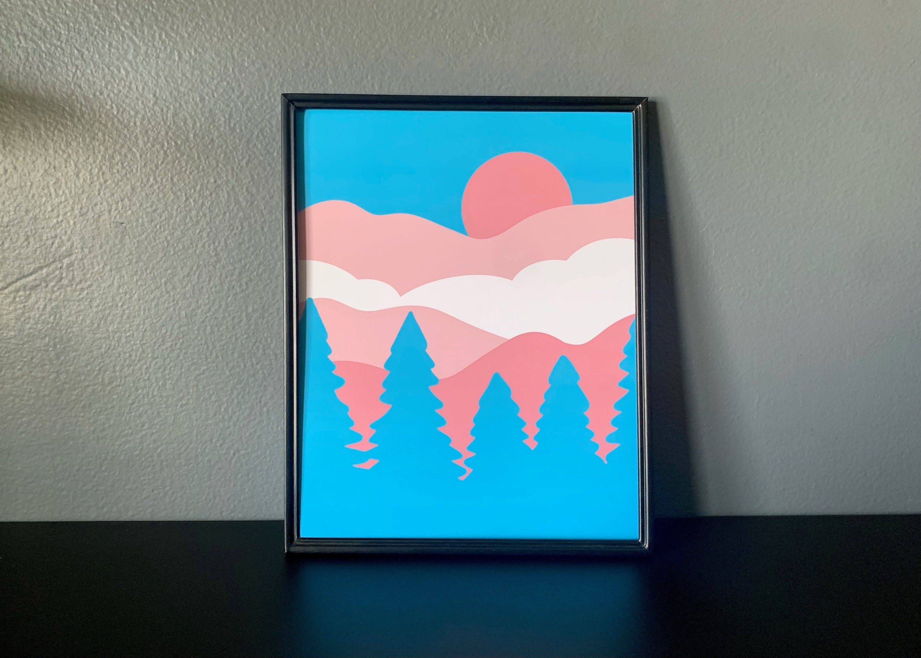 Subtle Trans Flag Poster 8x10 Poster Mountain Poster - Etsy