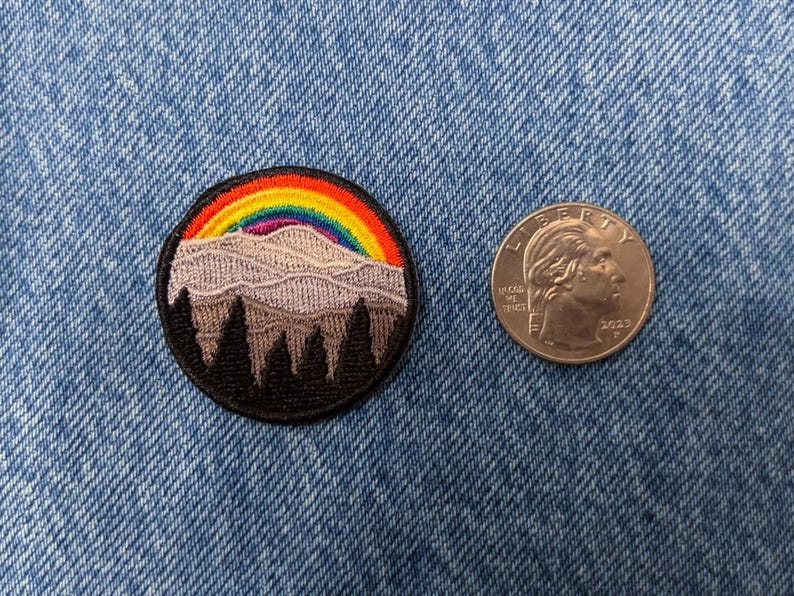 Lesbian Pride Patch: Subtle LGBTQ+ Embroidered Mountain Scene Iron-on ...