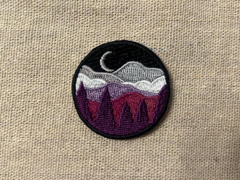 Asexual Pride Patch: Subtle LGBTQ+ Embroidered Mountain Scene Iron-on ...
