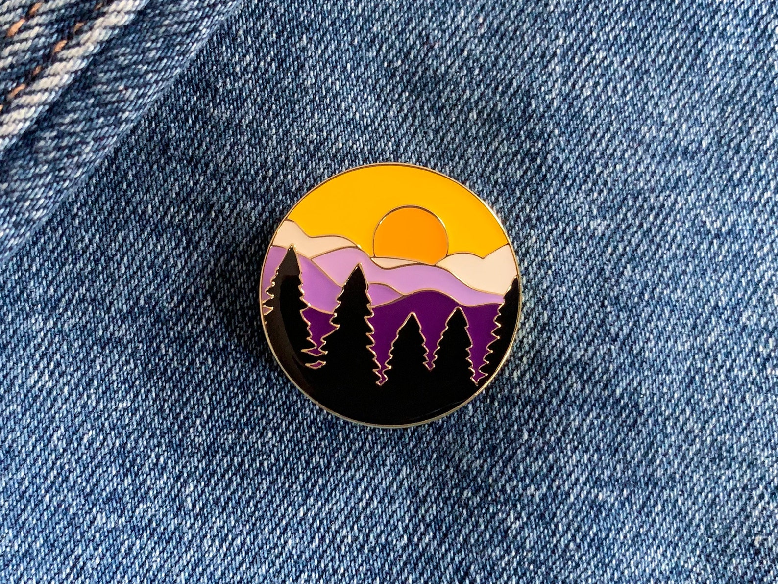 Subtle Nonbinary Flag Enamel Pin Mountain Pin Pride Pin Enamel - Etsy