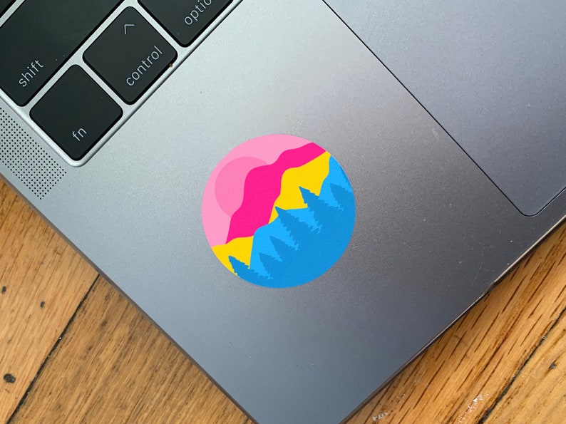 Subtle pansexual flag sticker pride sticker mountain | Etsy