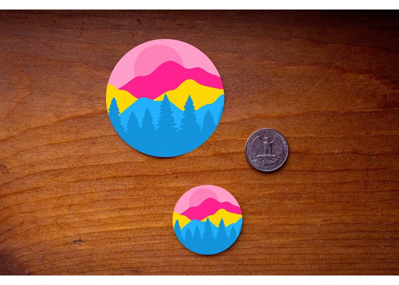 Subtle Pansexual Flag Sticker Pride Sticker Mountain - Etsy