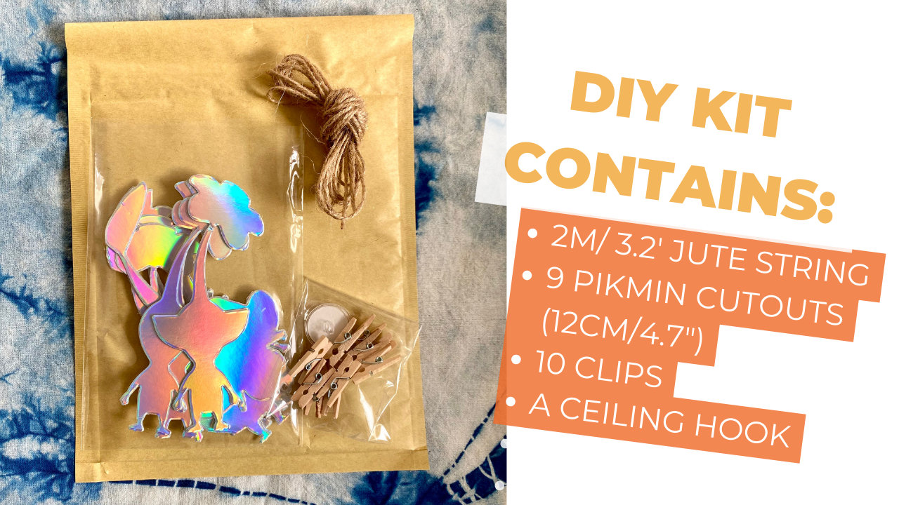 Pikmin DIY Hanging Kit Magic of Light Laminated Holographic Pikmin ...