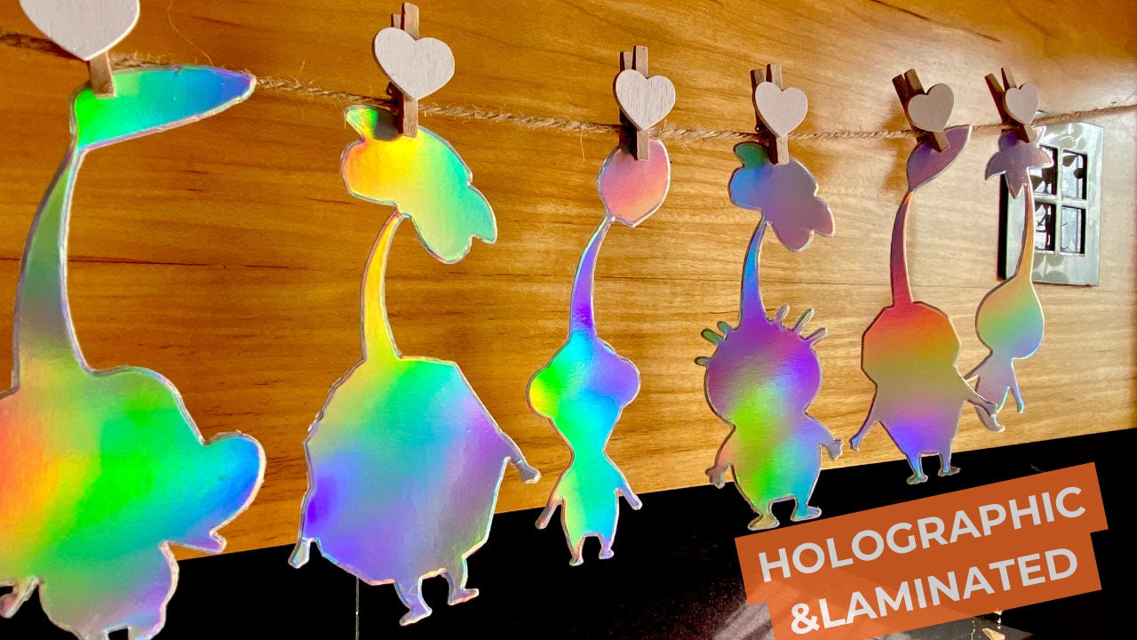 Pikmin DIY Hanging Kit Magic of Light Laminated Holographic Pikmin ...
