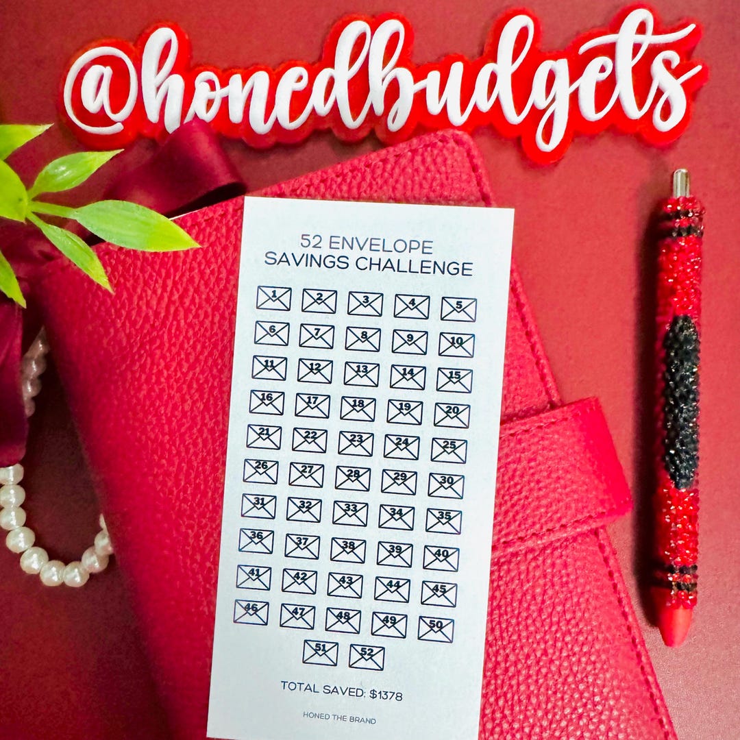 52 Envelope Savings Challenge // 1378 Dollars, Reusable & Laminated ...