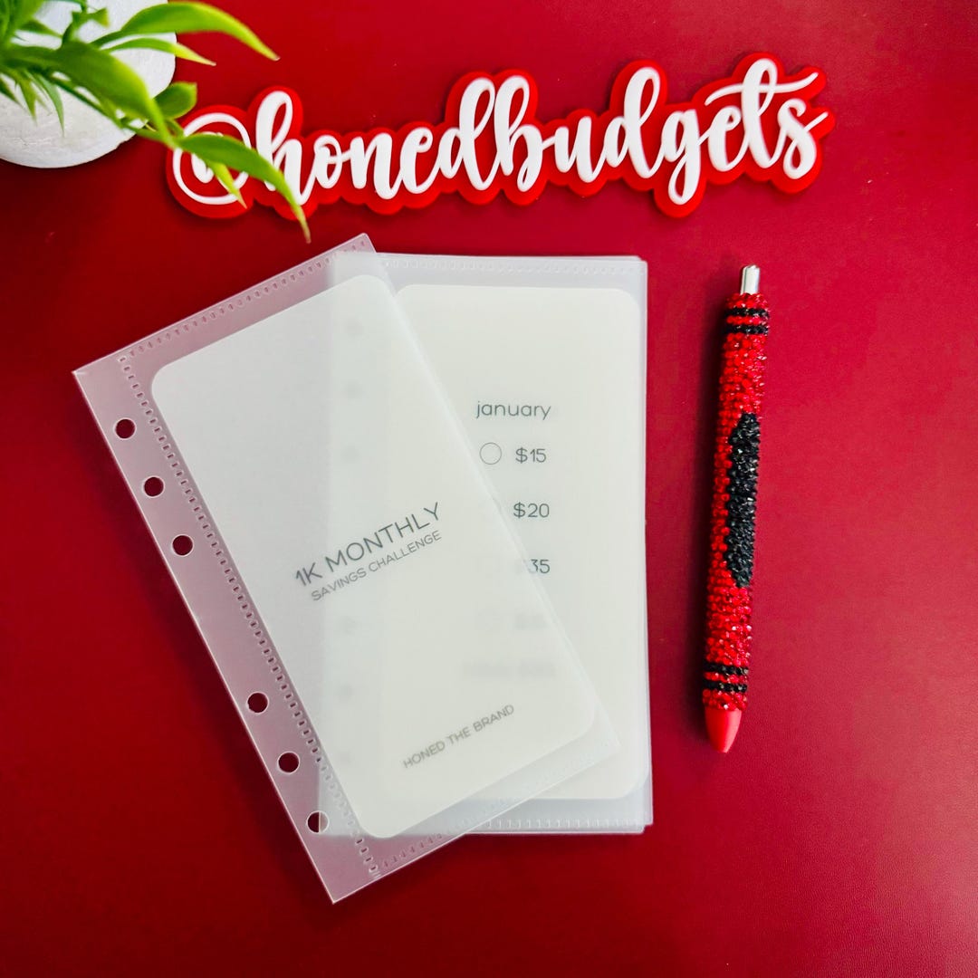 Matte Vellum Monthly Savings Challenge // Glossy Monthly Savings ...