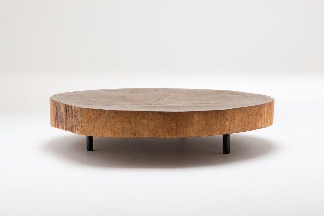 50's Low Walnut Tree Trunk Table - Etsy