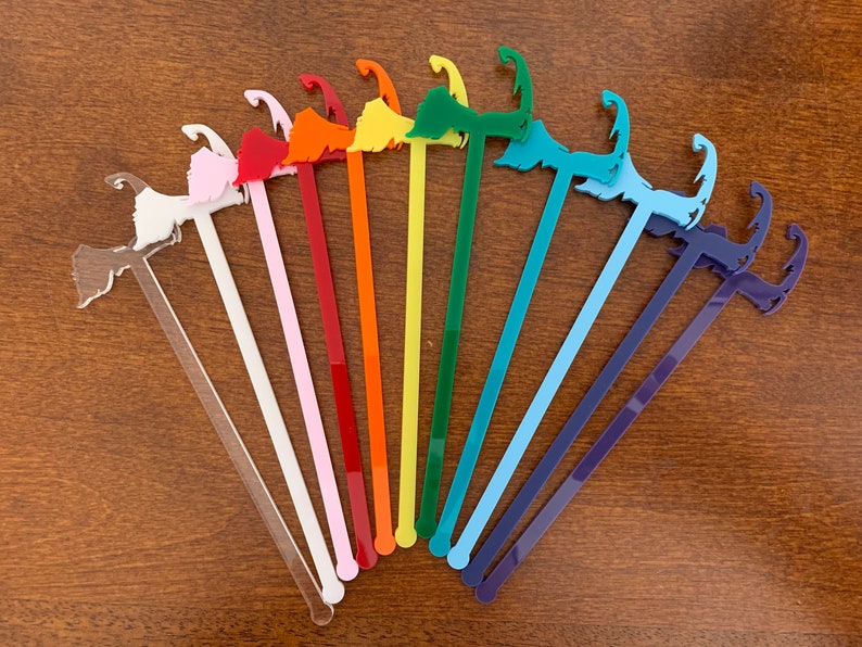Acrylic Cape Cod Outline Drink Stirrer | Tall & Short Sizes | 26 Colors ...
