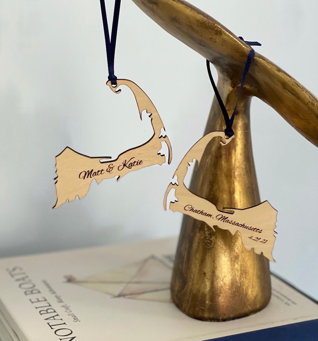 Customizable Cape Cod Ornament, Save the Date, Wedding Favor, Custom ...