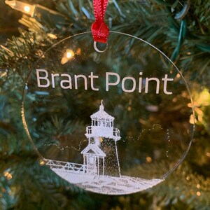 Engraved Wooden Brant Point Lighthouse Ornament, Nantucket ...