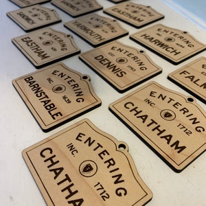 Cape Cod Town Sign Ornaments. All Towns Available. Fully Customizable ...