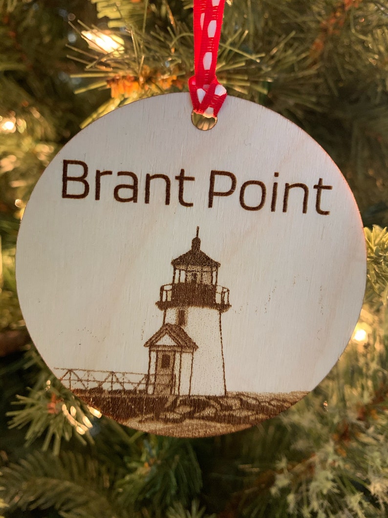 Engraved Acrylic Brant Point Lighthouse Ornament, Nantucket ...