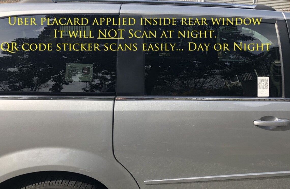 Custom printed UBER / Lyft QR code stickers. Weatherproof | Etsy