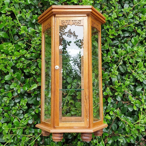 Small Curio Cabinet 8 Square & Glassed Display Cabinet Case - Etsy