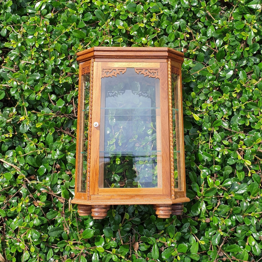 Small Curio Cabinet 8 Square & Glassed Display Cabinet Case Small ...