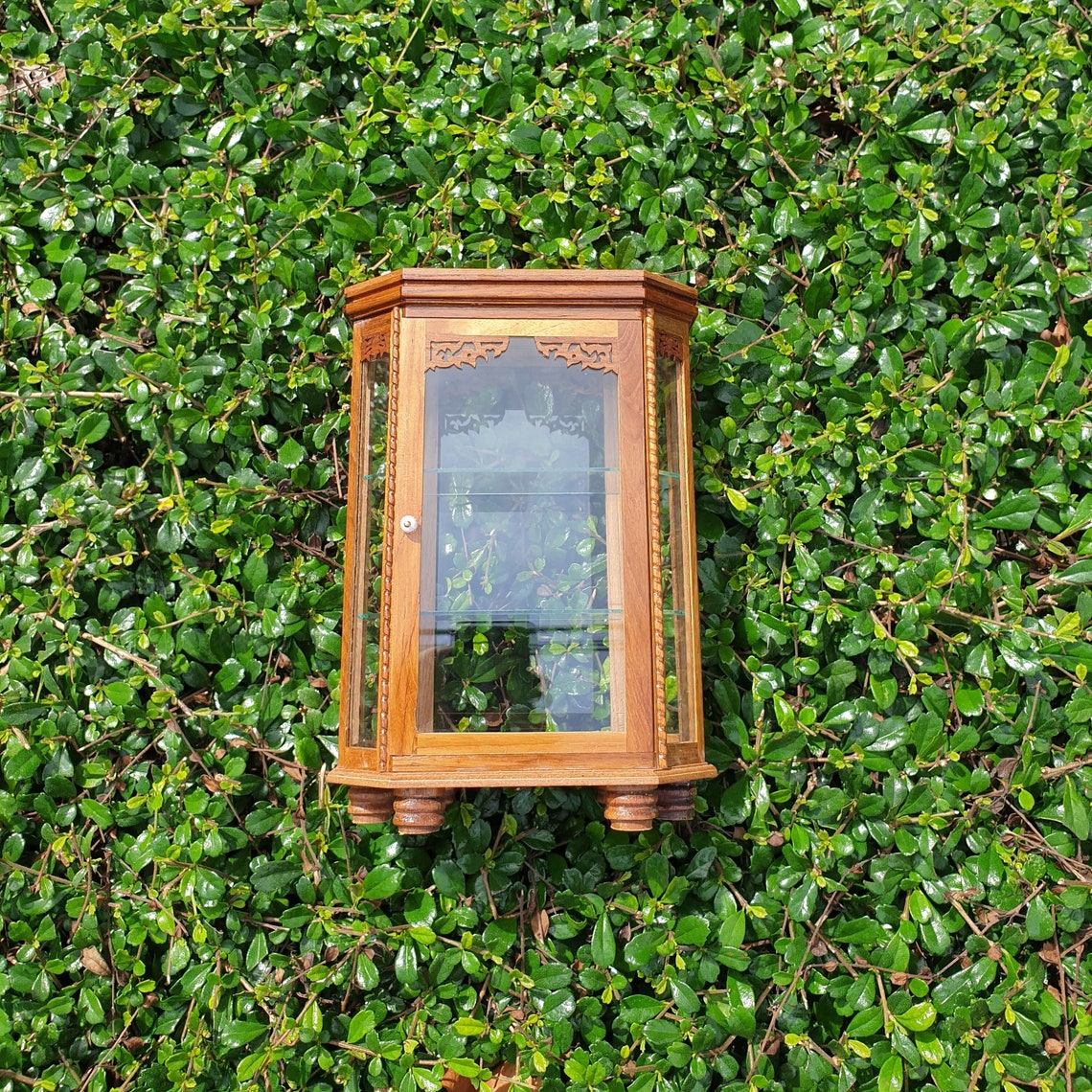 Small Curio Cabinet 8 Square & Glassed Display Cabinet Case - Etsy