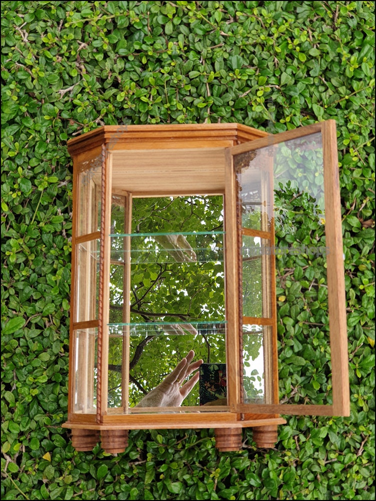 Small Curio Cabinet 6 Square & Glassed Display Cabinet Case - Etsy ...