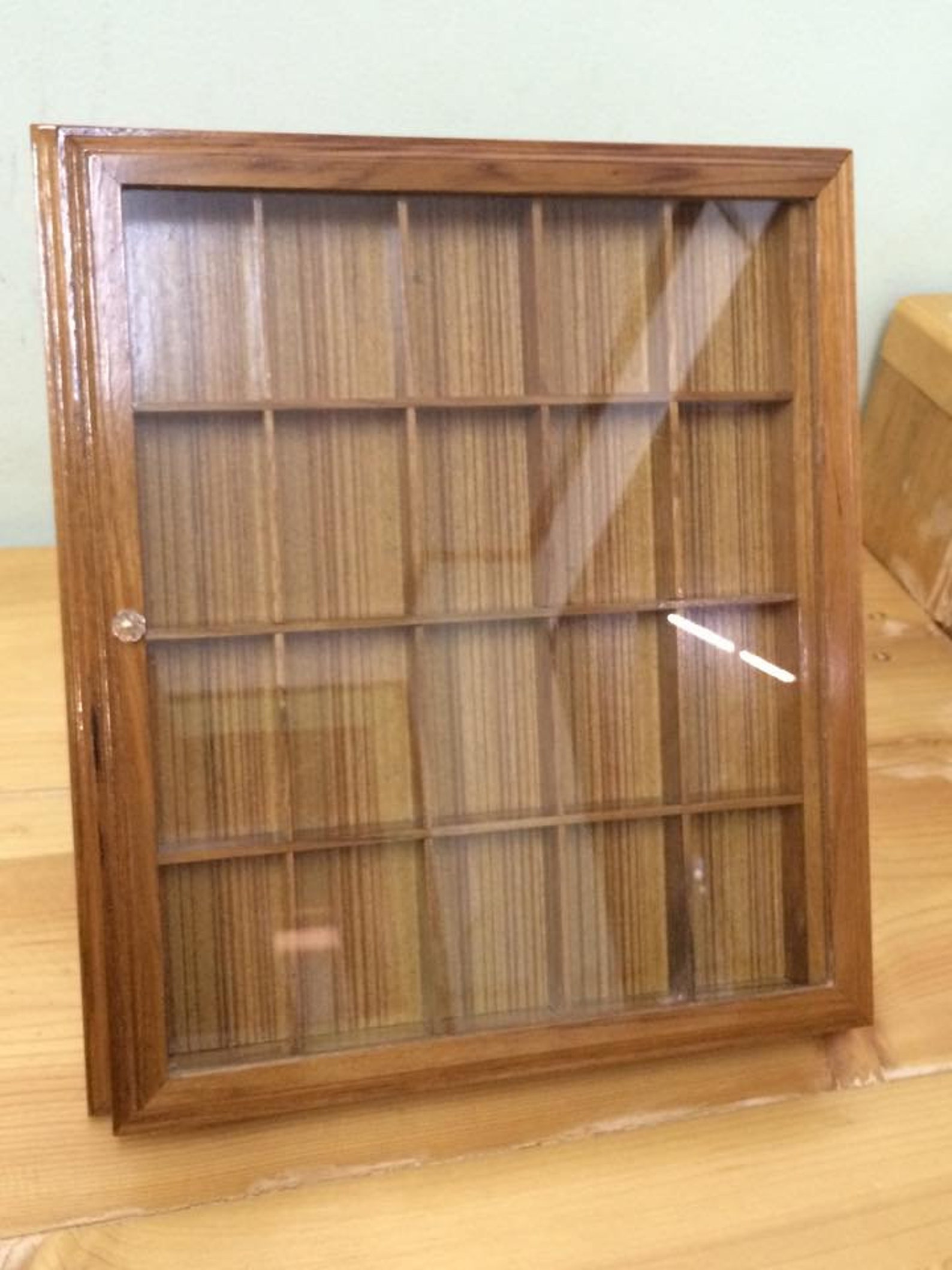 Wooden 20 Compartment Display Box Storage Box Rock Organizer Box ...