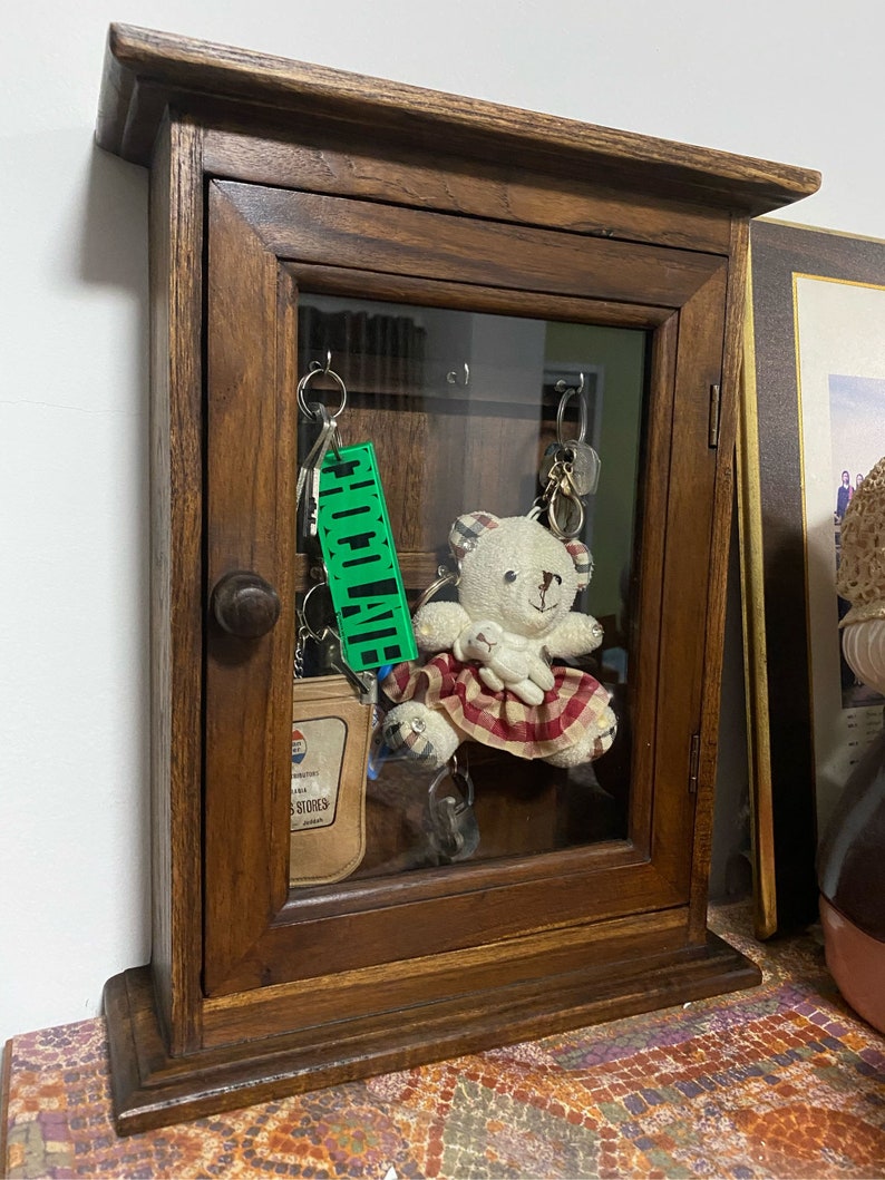 Key Box Holder Wall Cabinet Teak Key Wooden Wall Mounted 1 - Etsy