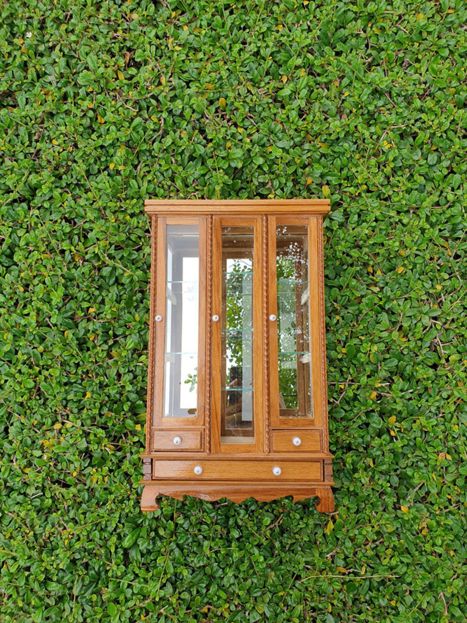 Glass Display Cabinet Small Wooden Display Case 11in Figure - Etsy