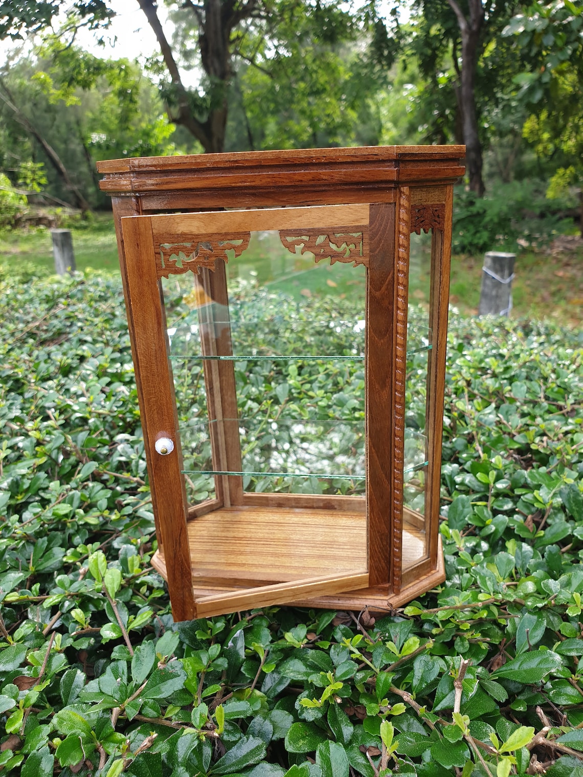 Small Curio Cabinet 8 Square & Glassed Display Cabinet Case - Etsy