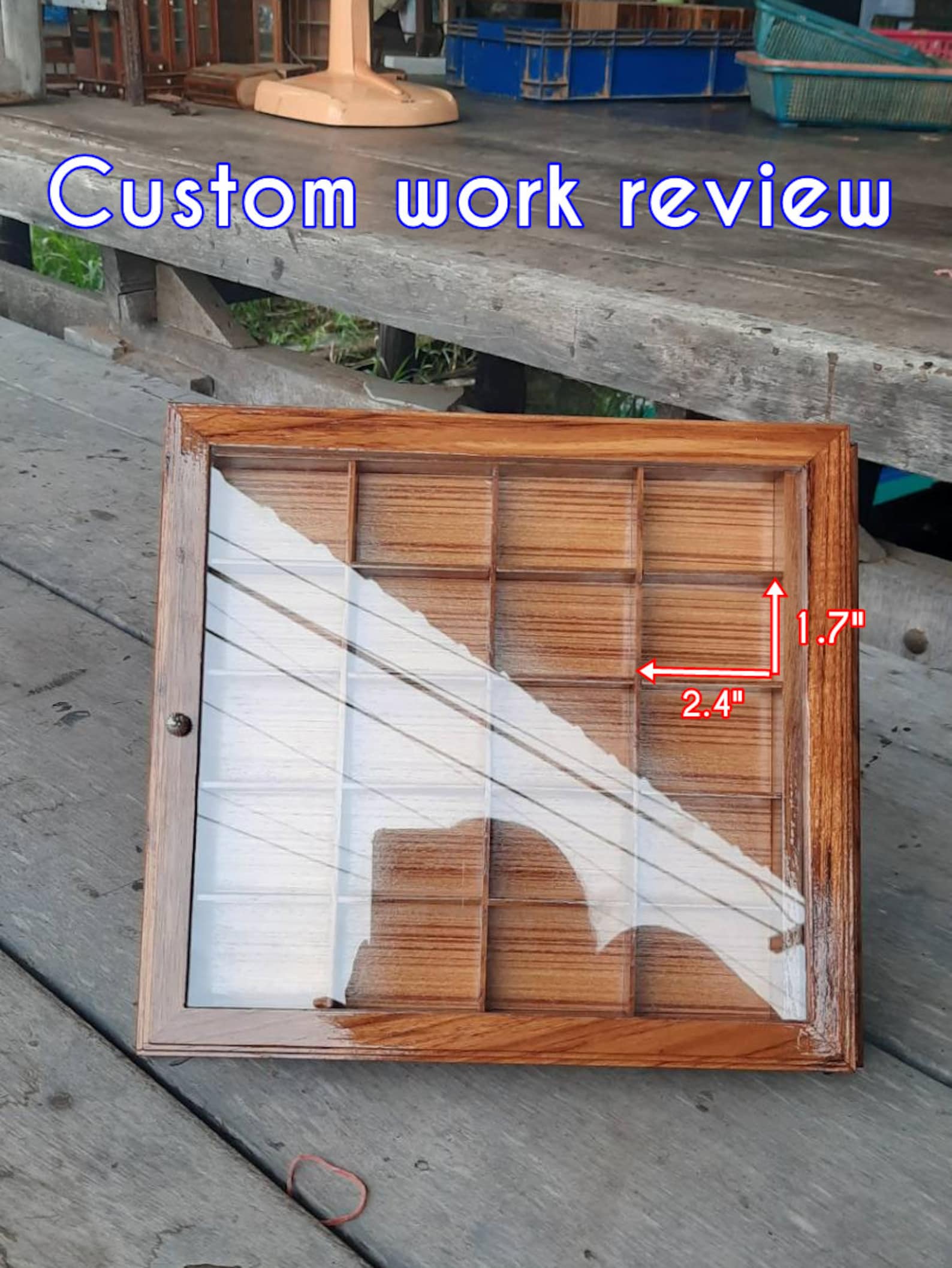 Wooden 20 Compartment Display Box Storage Box Rock Organizer Box ...