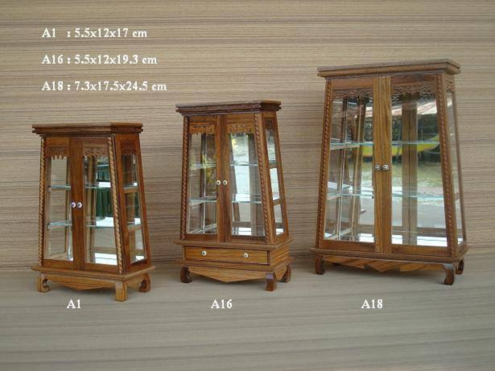 Small Curio Cabinet Style A & Glassed Display Cabinet Case Small ...