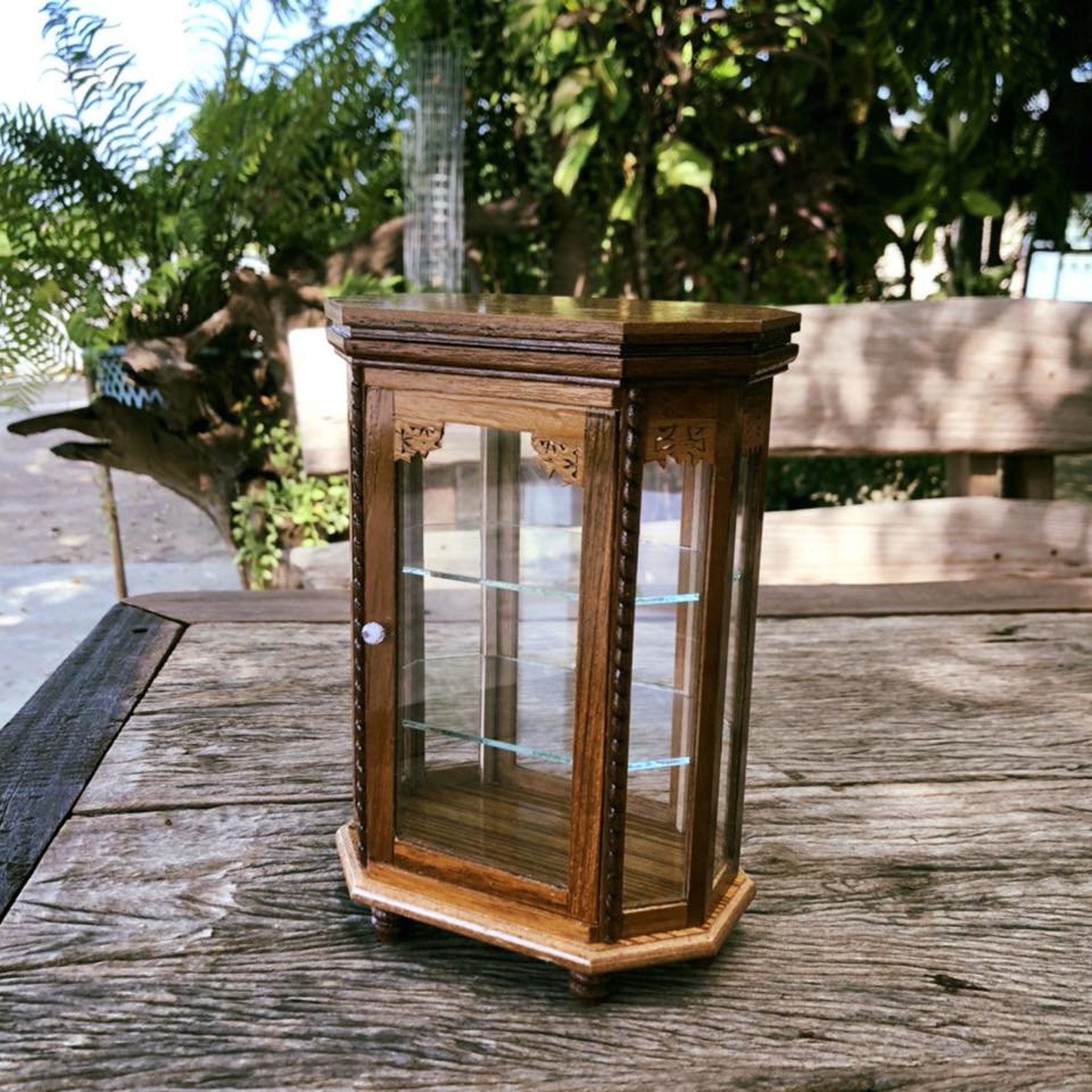 Small Curio Cabinet 8 Square & Glassed Display Cabinet Case - Etsy