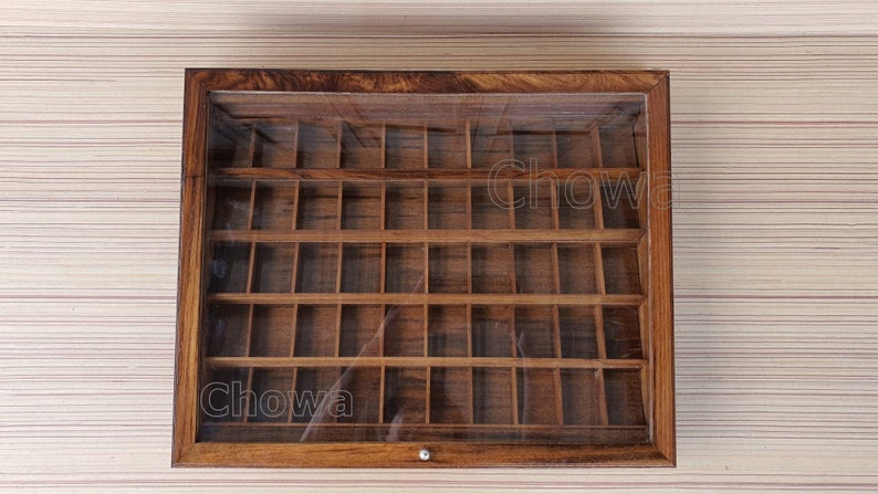 Wall Mounted Box Compartment 50 Slot Shadow Box Wood Display - Etsy