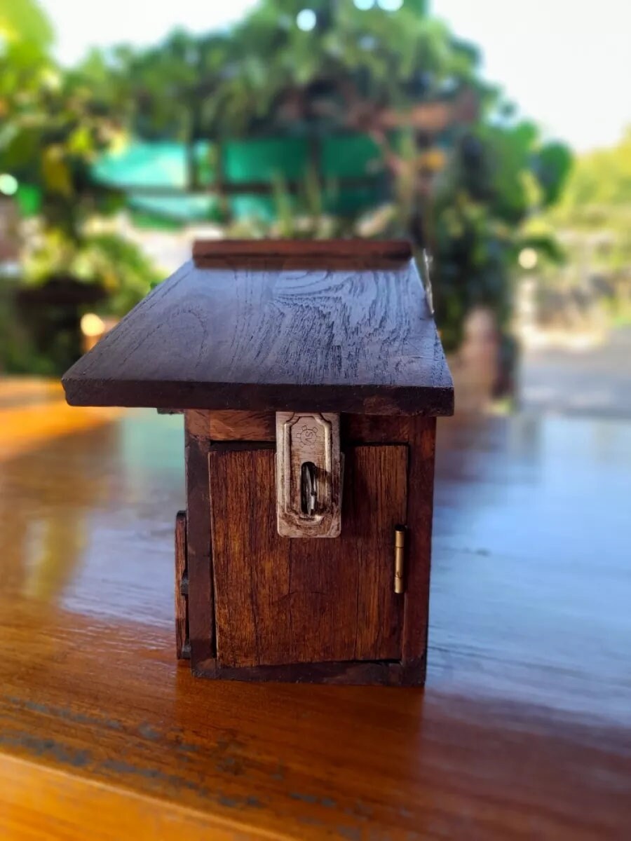 Handmade Teak Mailbox, Lockable Wooden Letter Box With Heart - Etsy