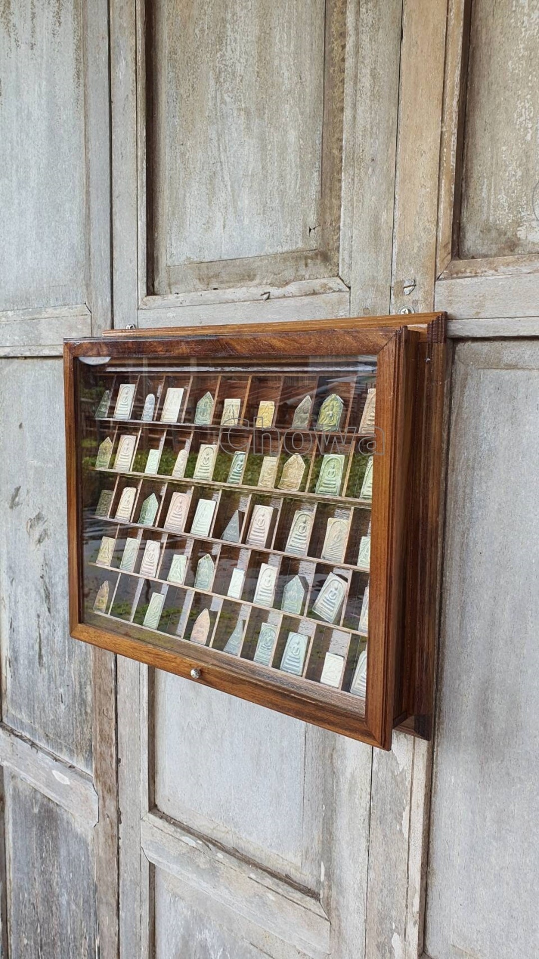 Wall Mounted Box Compartment 50 Slot Shadow Box Wood Display - Etsy