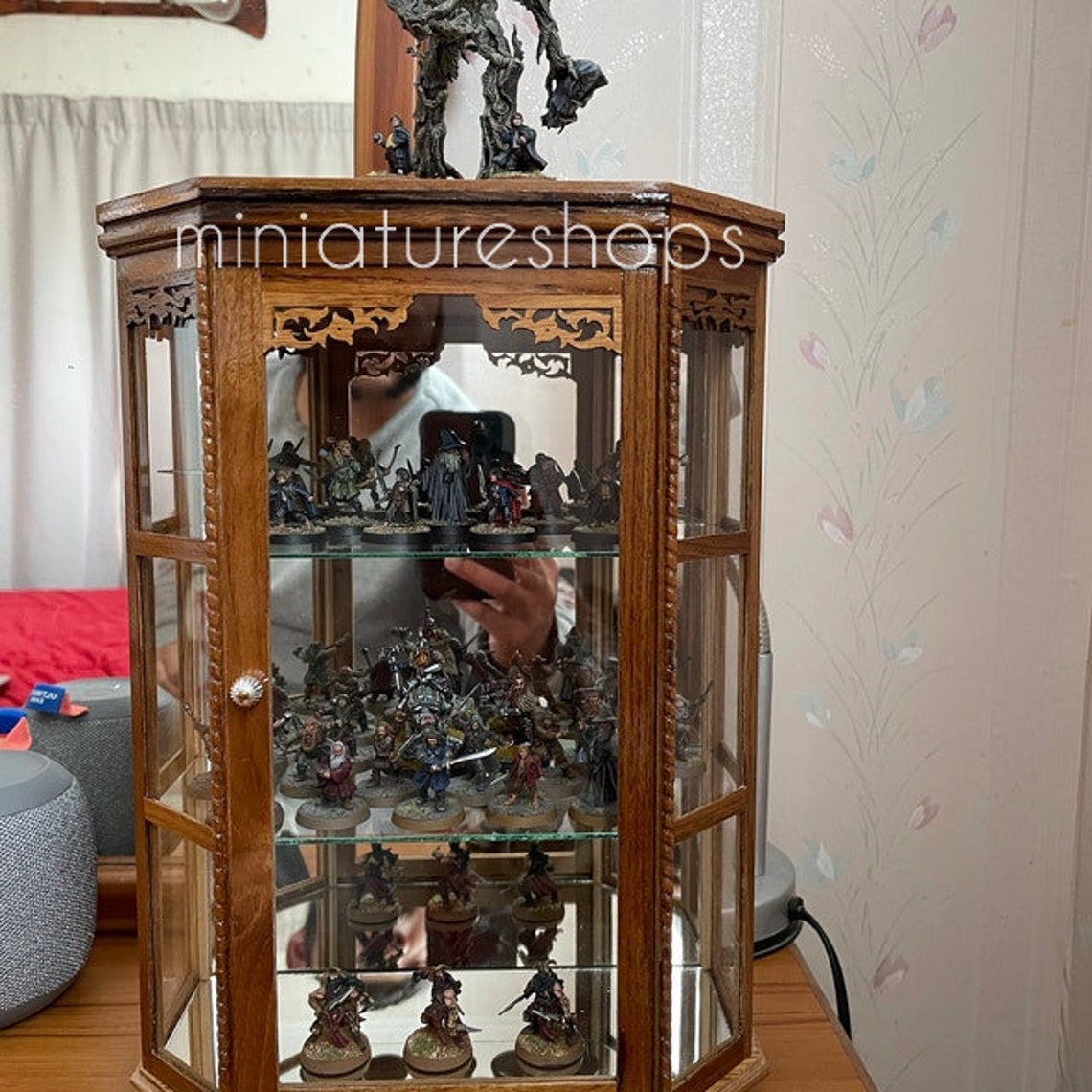 Small Curio Cabinet 6 Square & Glassed Display Cabinet Case | Etsy