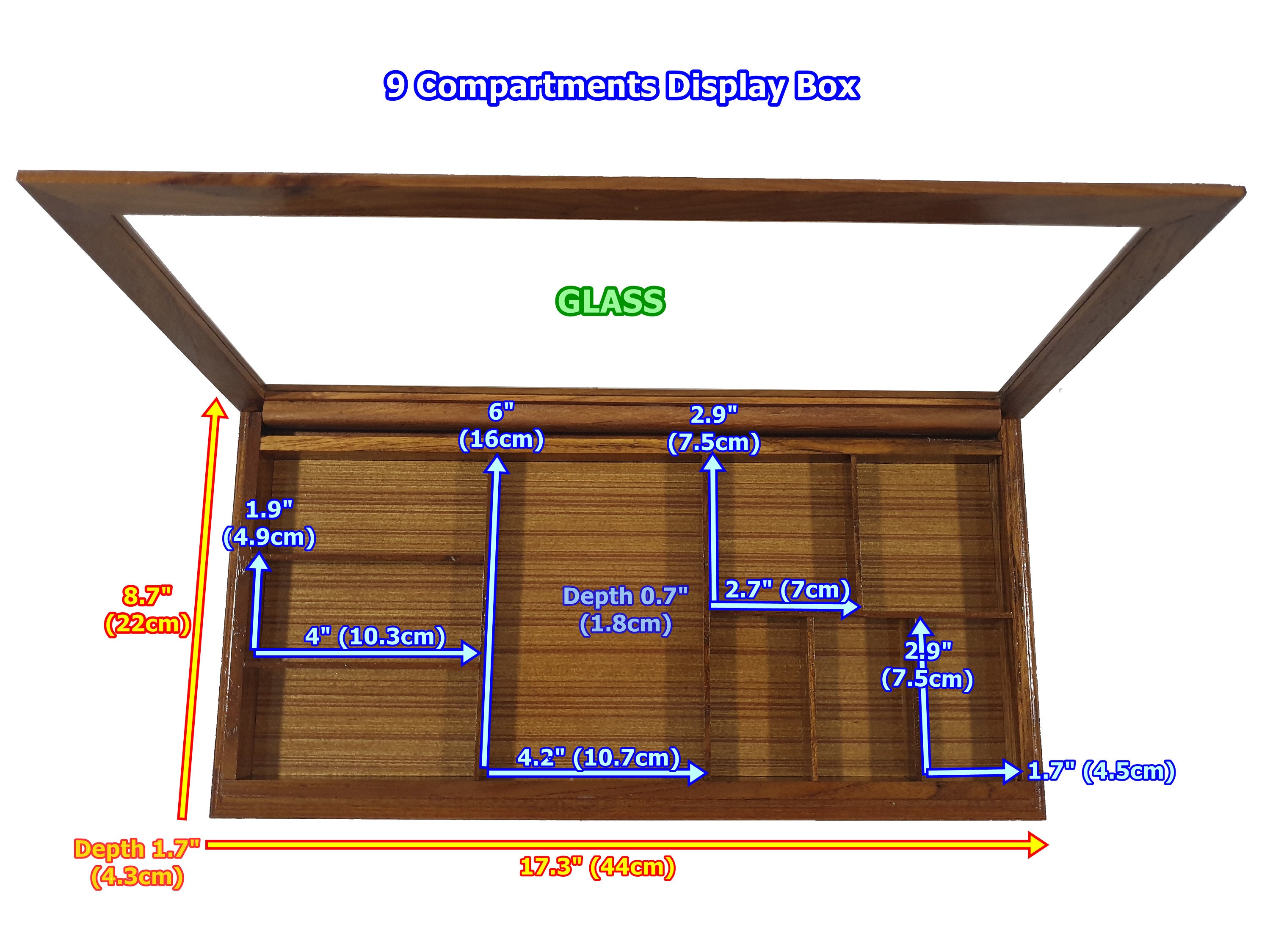 Wooden 9 Compartment Display Box Ring Earing Box Collection | Etsy