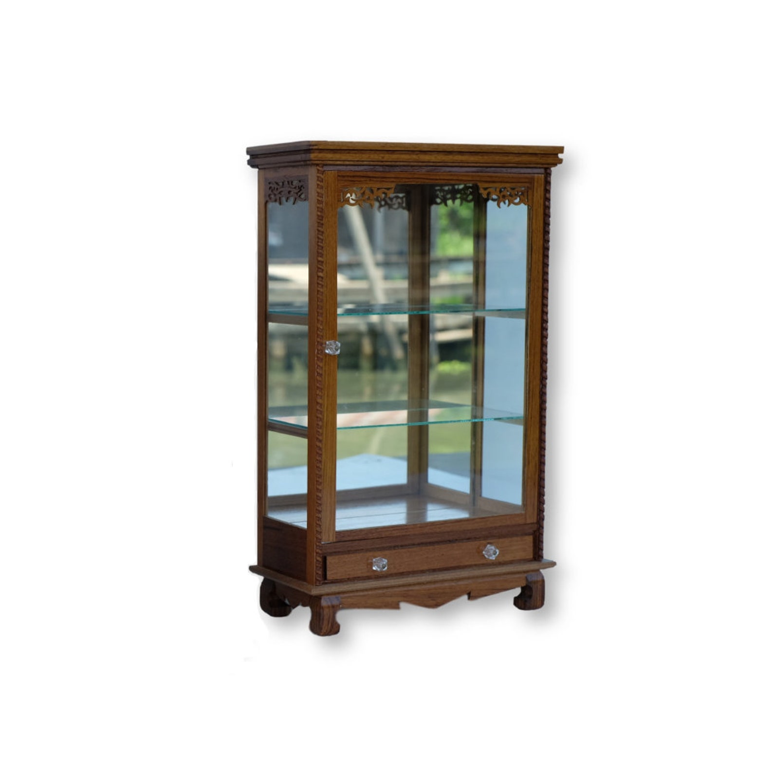 Small Glass Display Cabinet Curio Case Small Toys Miniature Dollhouse ...