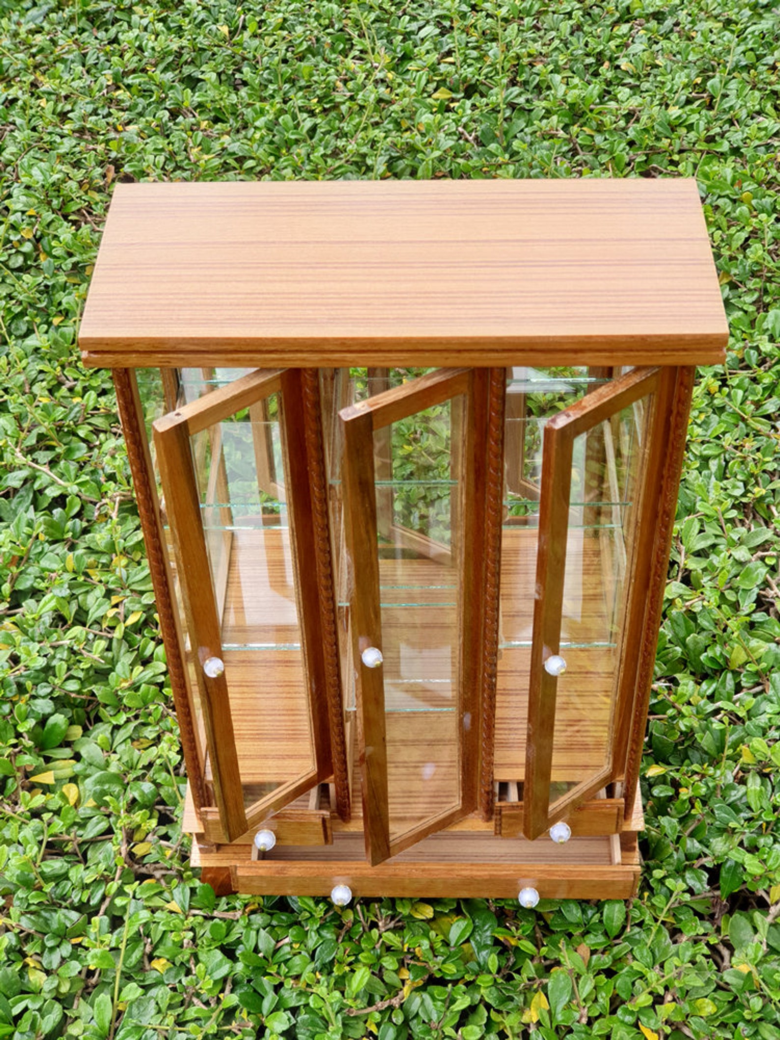 Glass Display Cabinet Small Wooden Display Case 11in Figure - Etsy