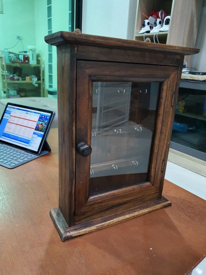 Key Box Holder Wall Cabinet Teak Key Wooden Wall Mounted 1 - Etsy