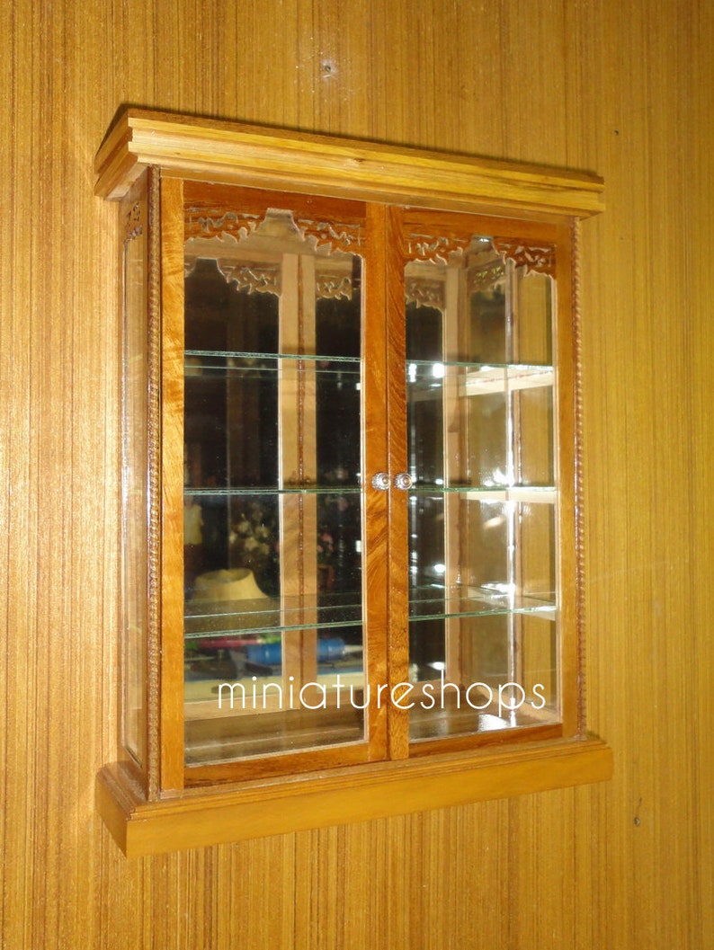 Small Wall Display Cabinet 2 Door Shelf Case Wall Hanging - Etsy