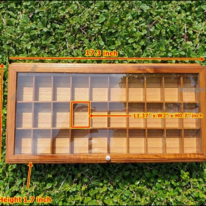 Wooden 30 Compartment Display Box Storage Box Small Organizer Box ...