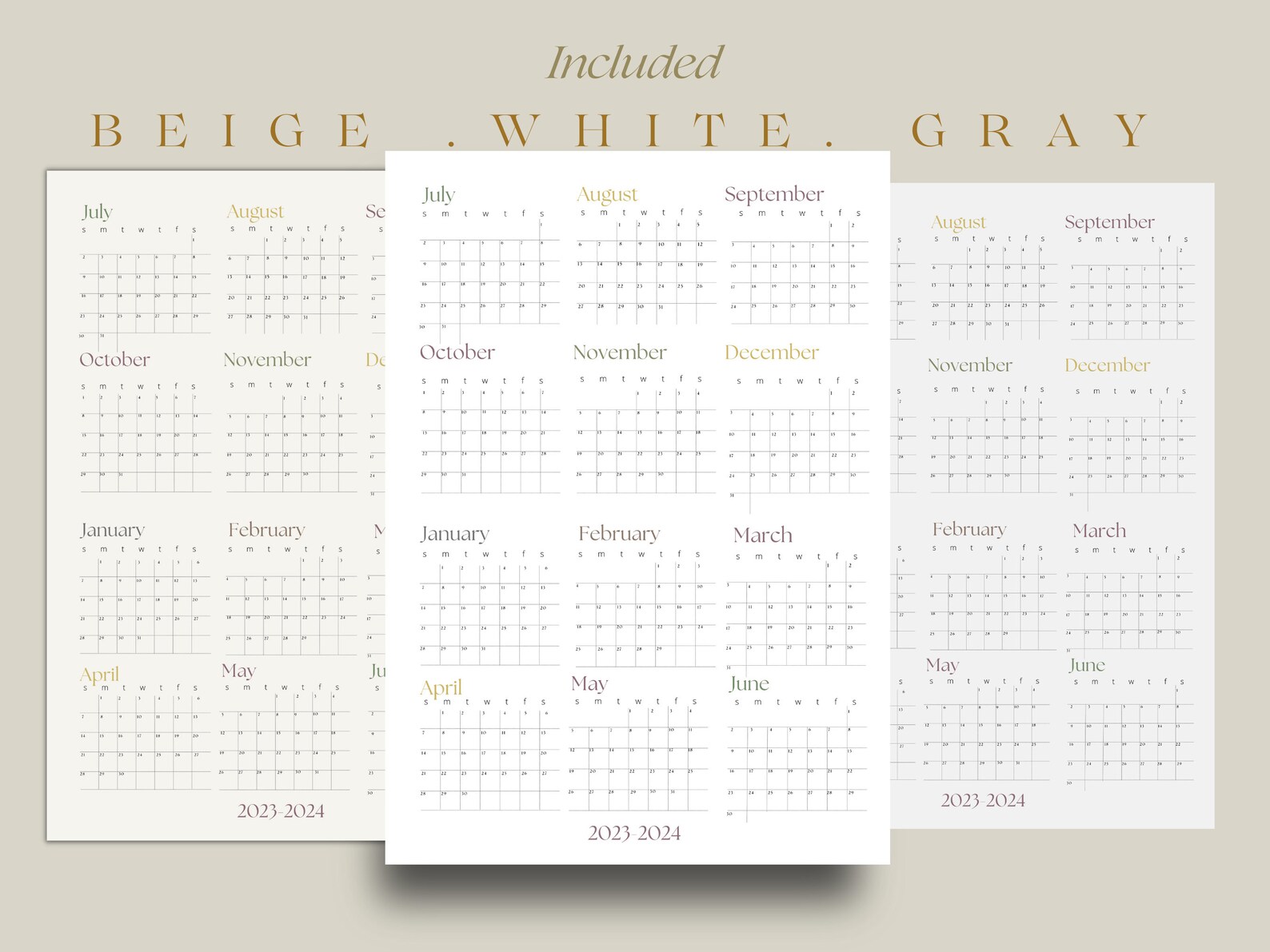 Academic Calendar, Large Academic Planner 2023-2024 Printable ...