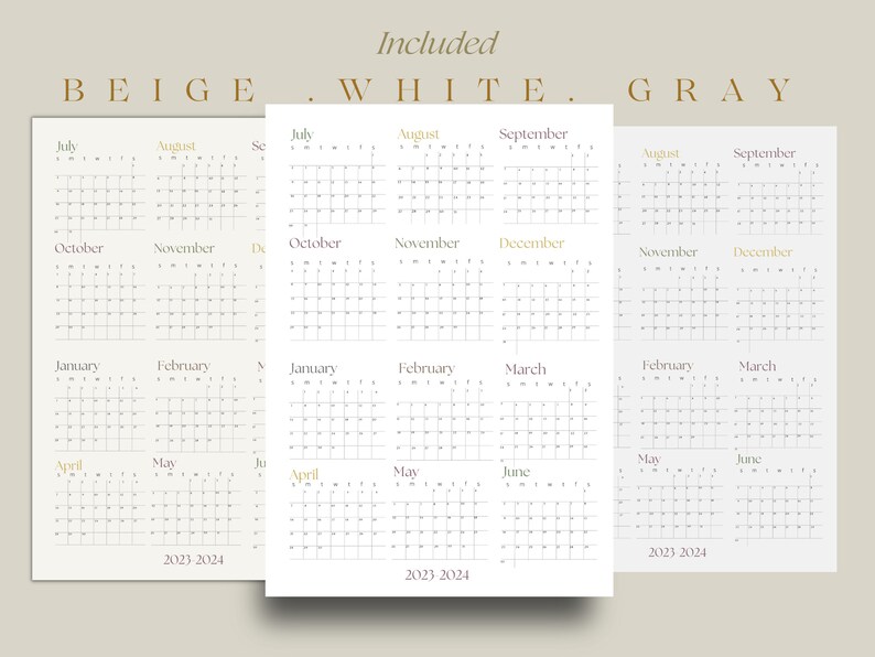 Akademischer Kalender, Großer Akademischer Planer 2023-2024 Printable ...
