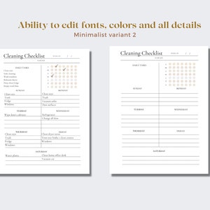 Editable Cleaning Checklist Template, Canva Template, Daily Weekly ...