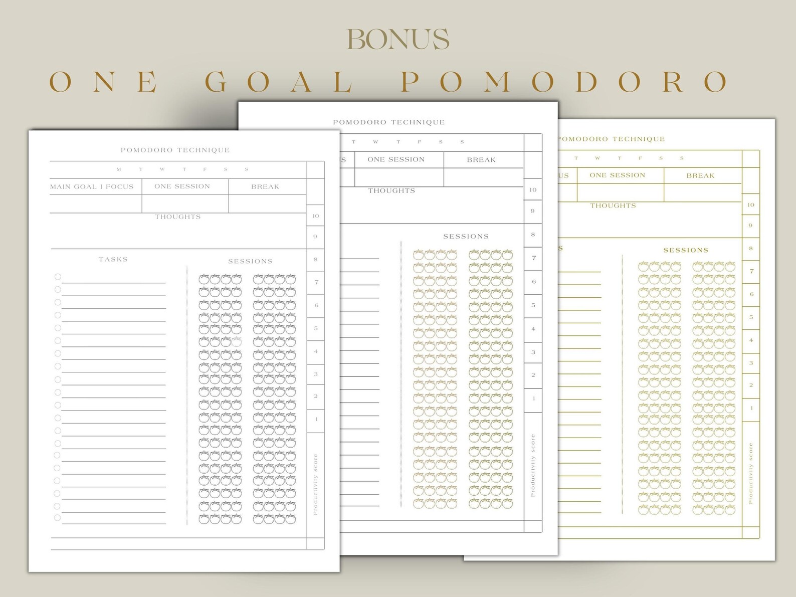 Simple Pomodoro Planner Printable Productivity Planner time Tracker A4 ...