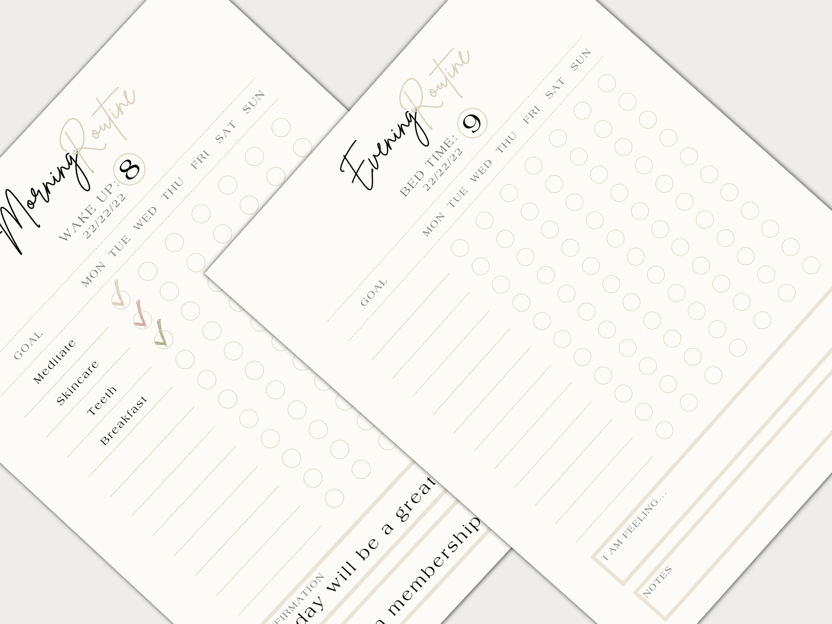 Canva Editable Morning and Nighttime Routine Checklist I Printable PDF ...